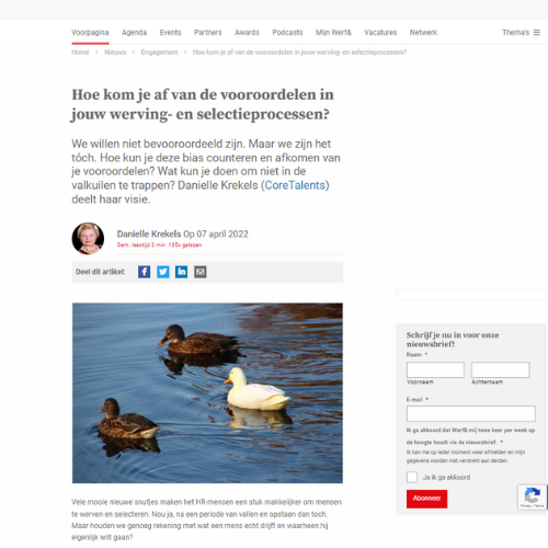 Werf&: hoe kom je af van de vooroordelen in jouw werving- en selectieprocessen? | Coretalents